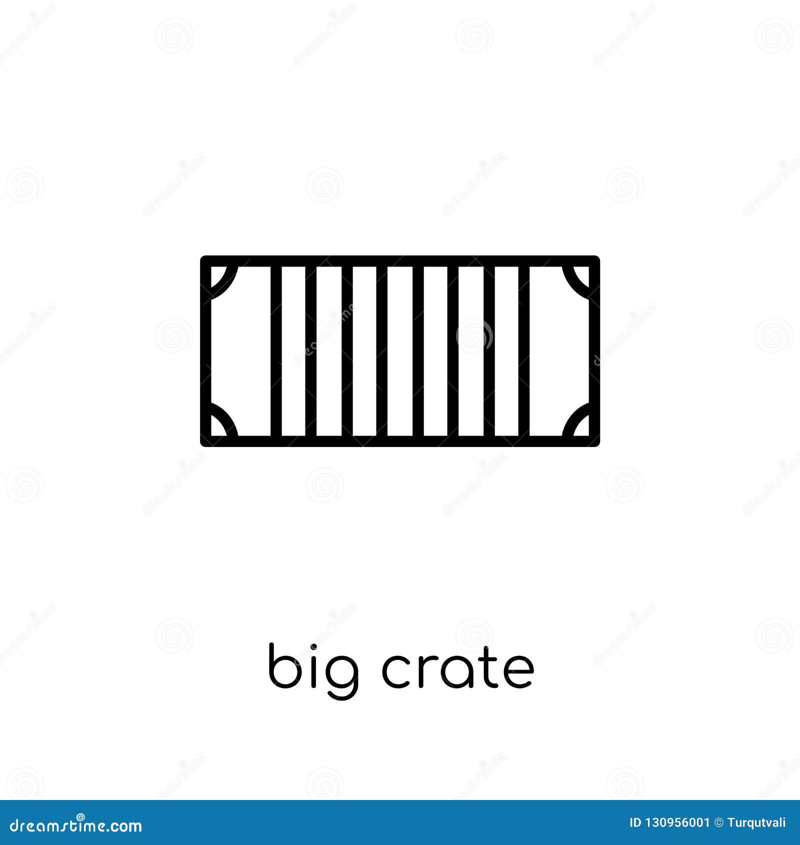 Big Crate Icon. Trendy Modern Flat Linear Vector Big Crate Icon Stock ...