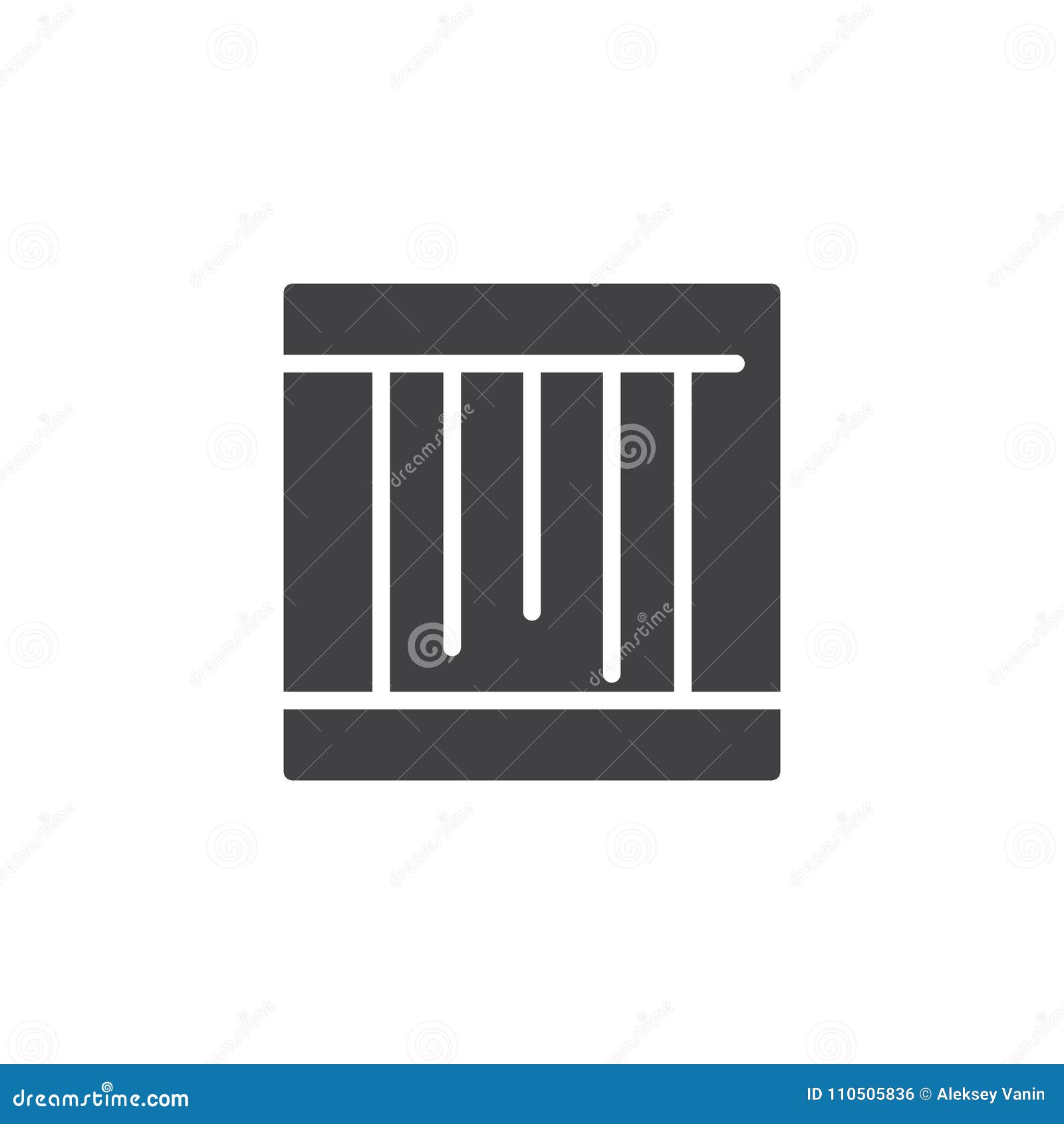 Big crate vector icon stock vector. Illustration of flat - 110505836