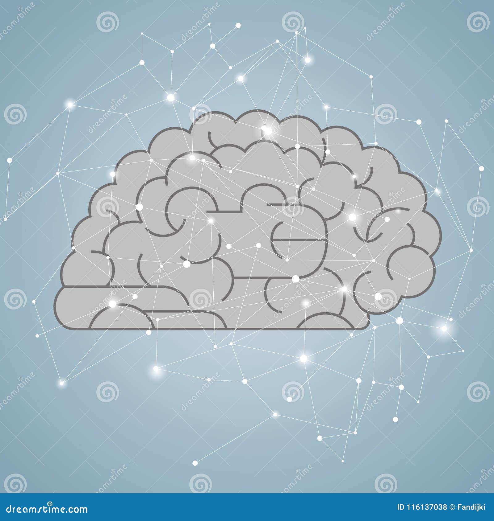 Big Creative Design Concept, Vector Drawn Brain Graphics. Stock Vector ...