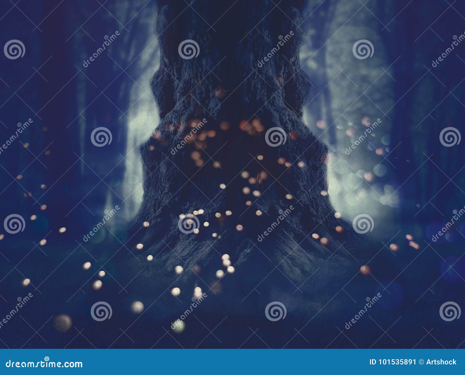 Spooky Tree in the Forest stock image. Image of terrible - 101535891