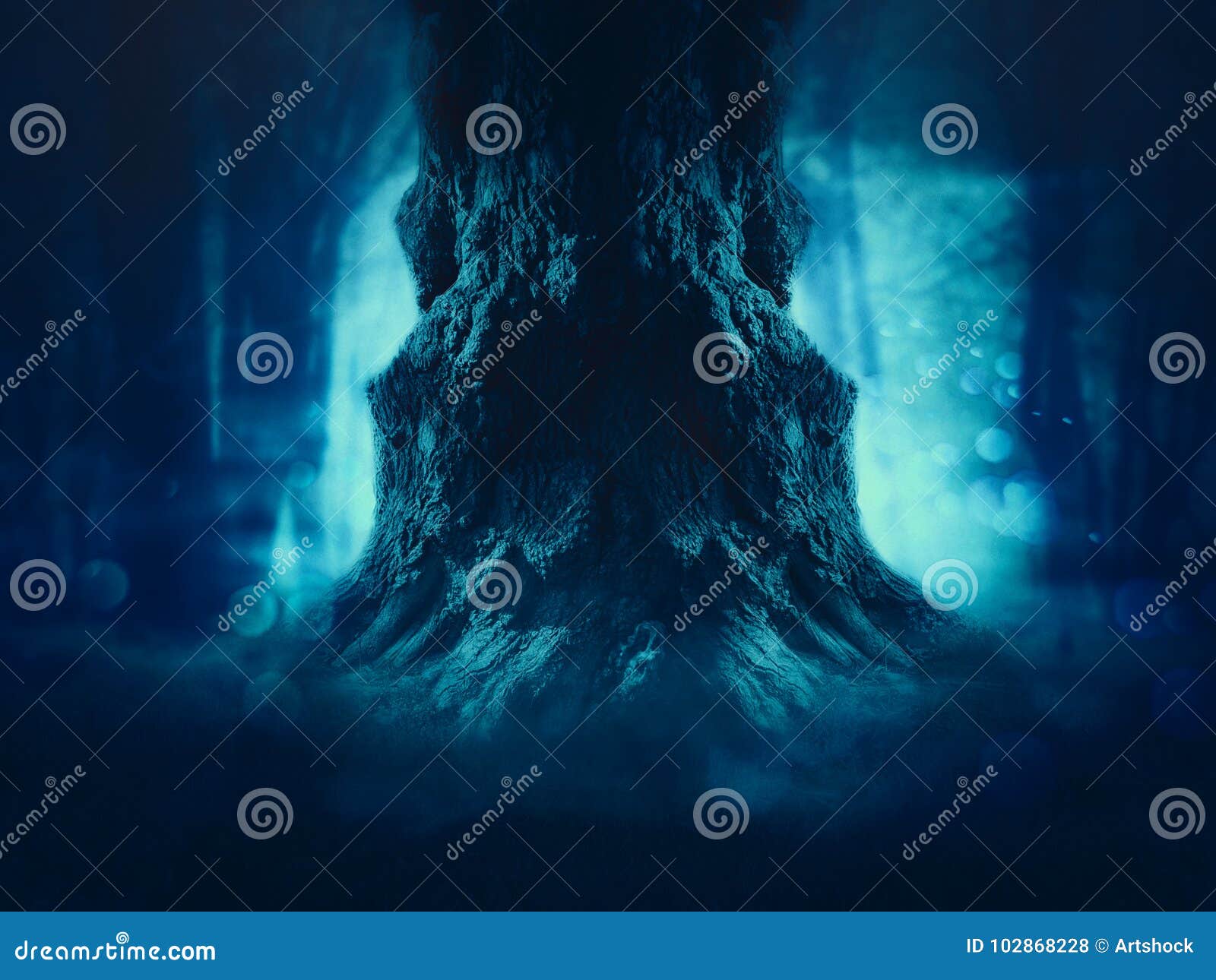 Spooky Tree in the Forest stock photo. Image of haunted - 102868228