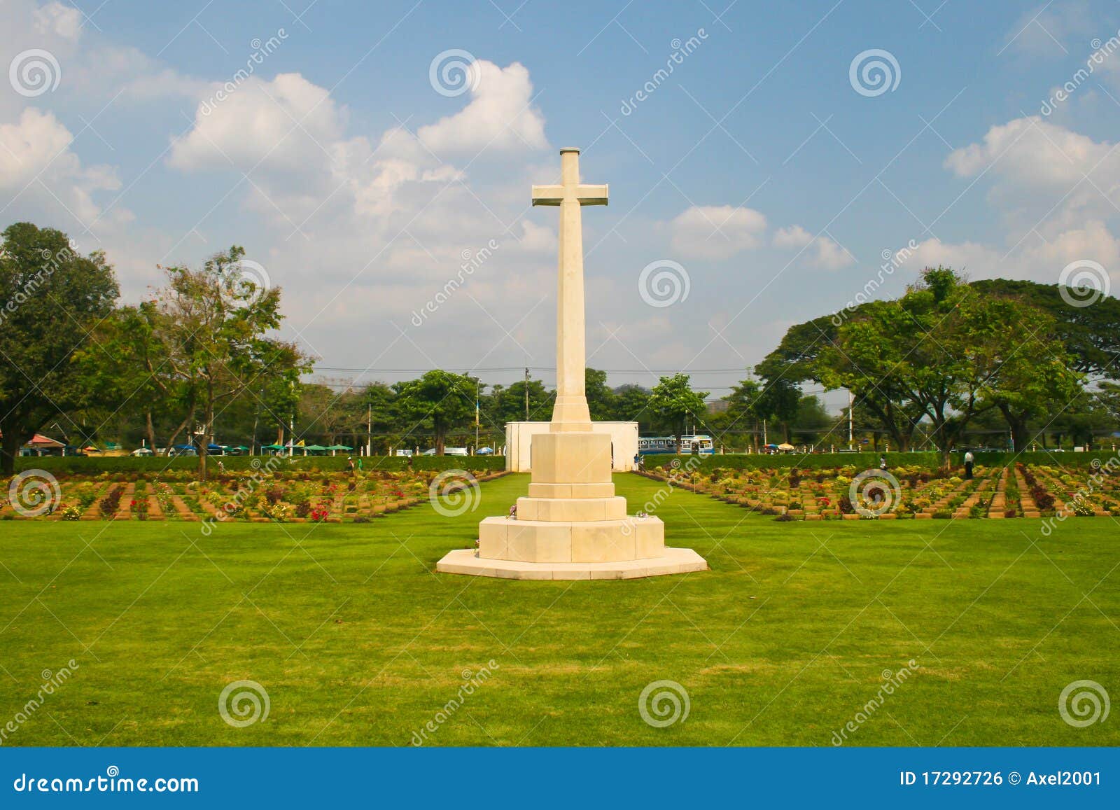 Big Cross and Gravestones on Cemetery Stock Photo - Image of landmark ...