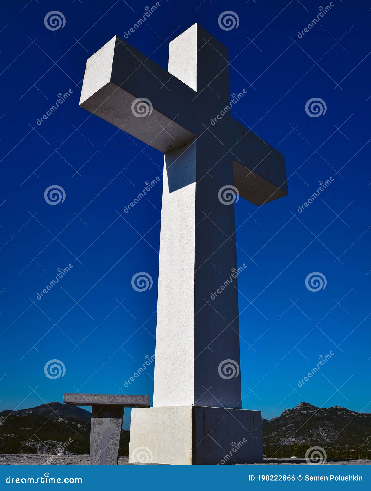 Big cross made of stone stock photo. Image of christianity - 190222866