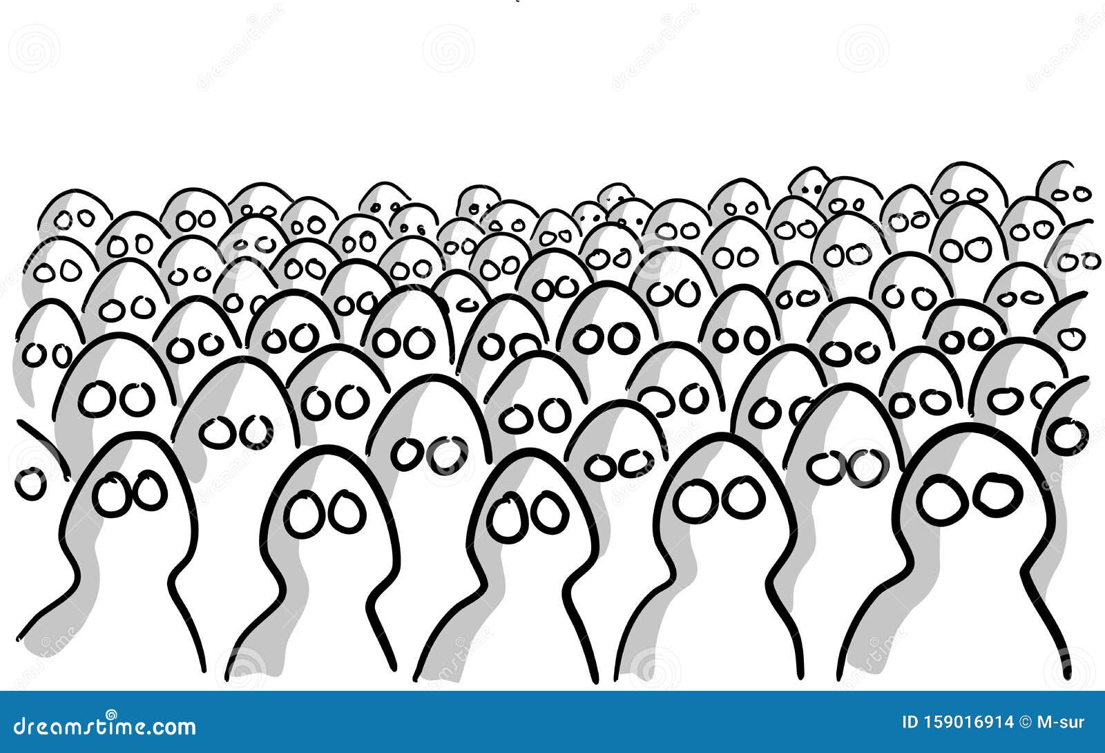 Big Crowd of Anonymous People Stock Vector - Illustration of crowd ...