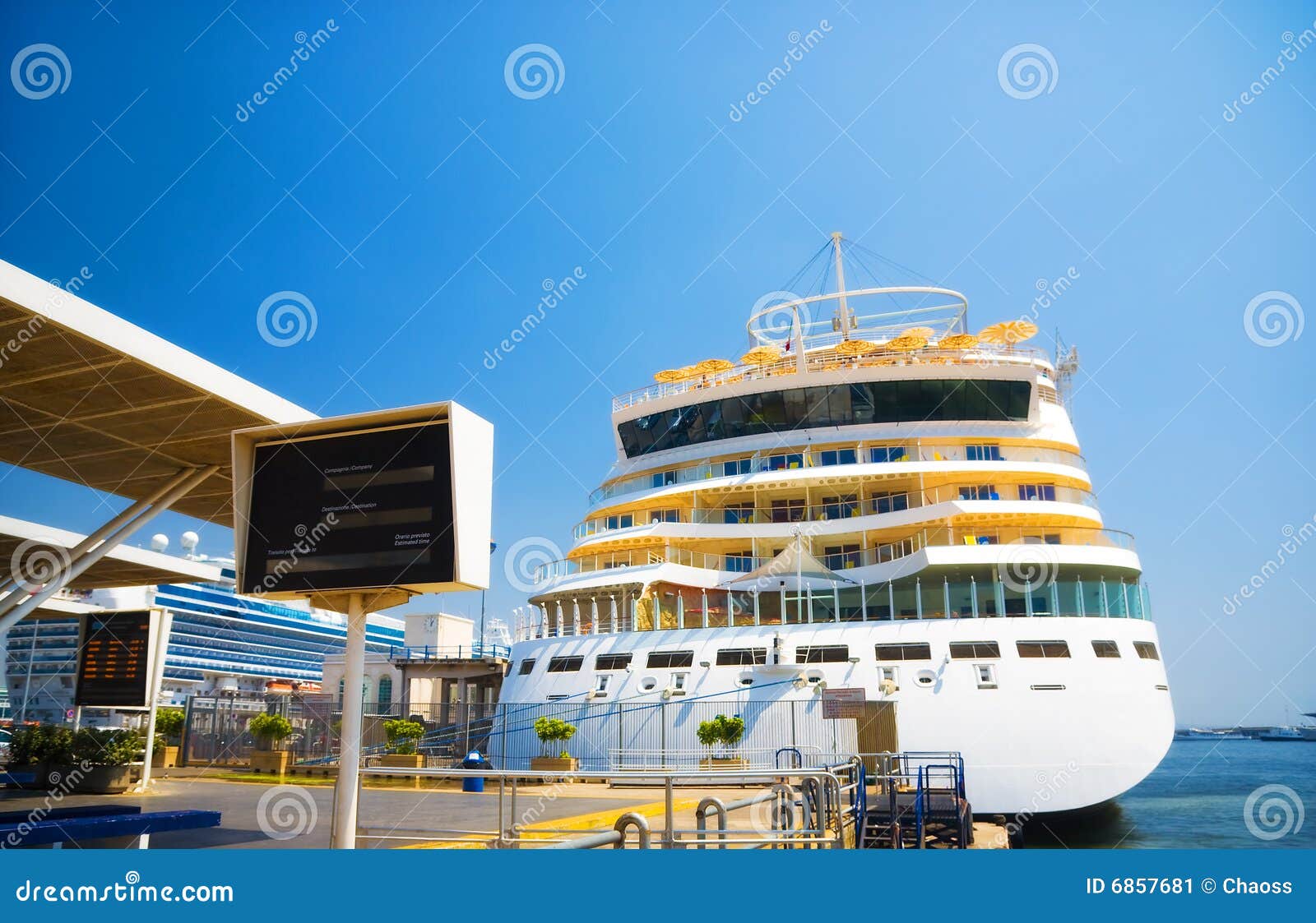 Big cruise ship in a quay stock image. Image of dock, quayside - 6857681