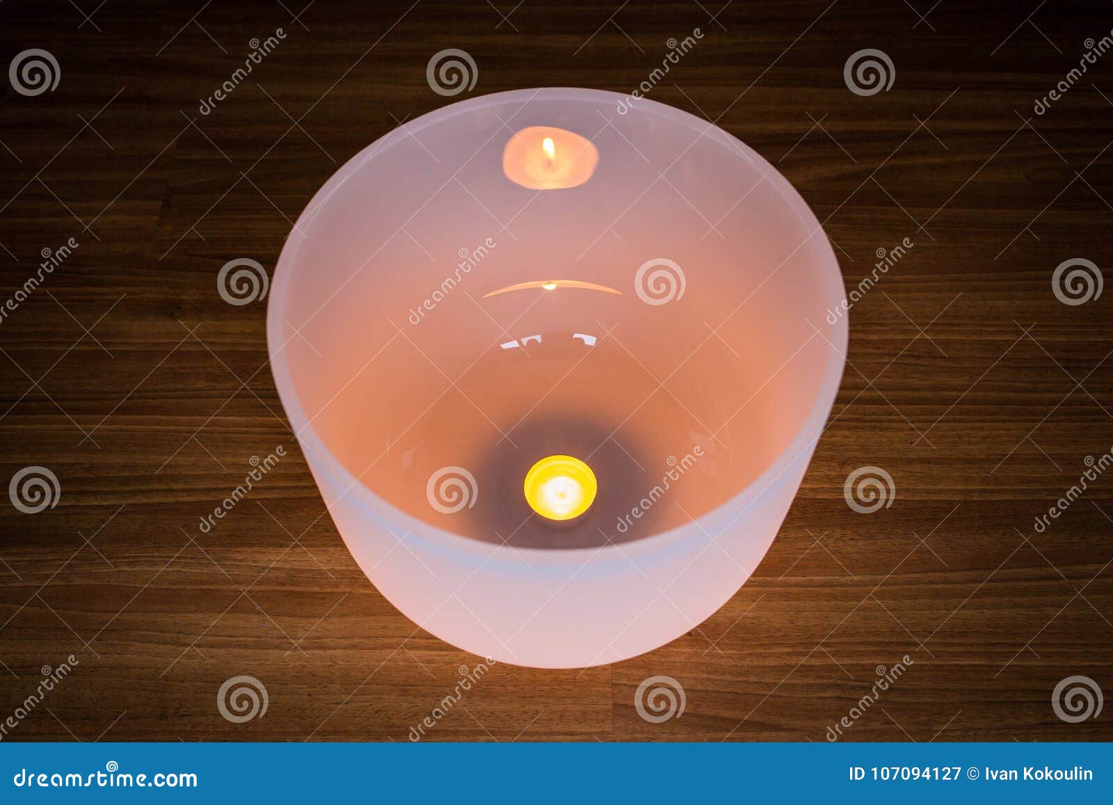 Big Crystal Singing Bowl Solo Close Up Stock Image - Image of dark ...