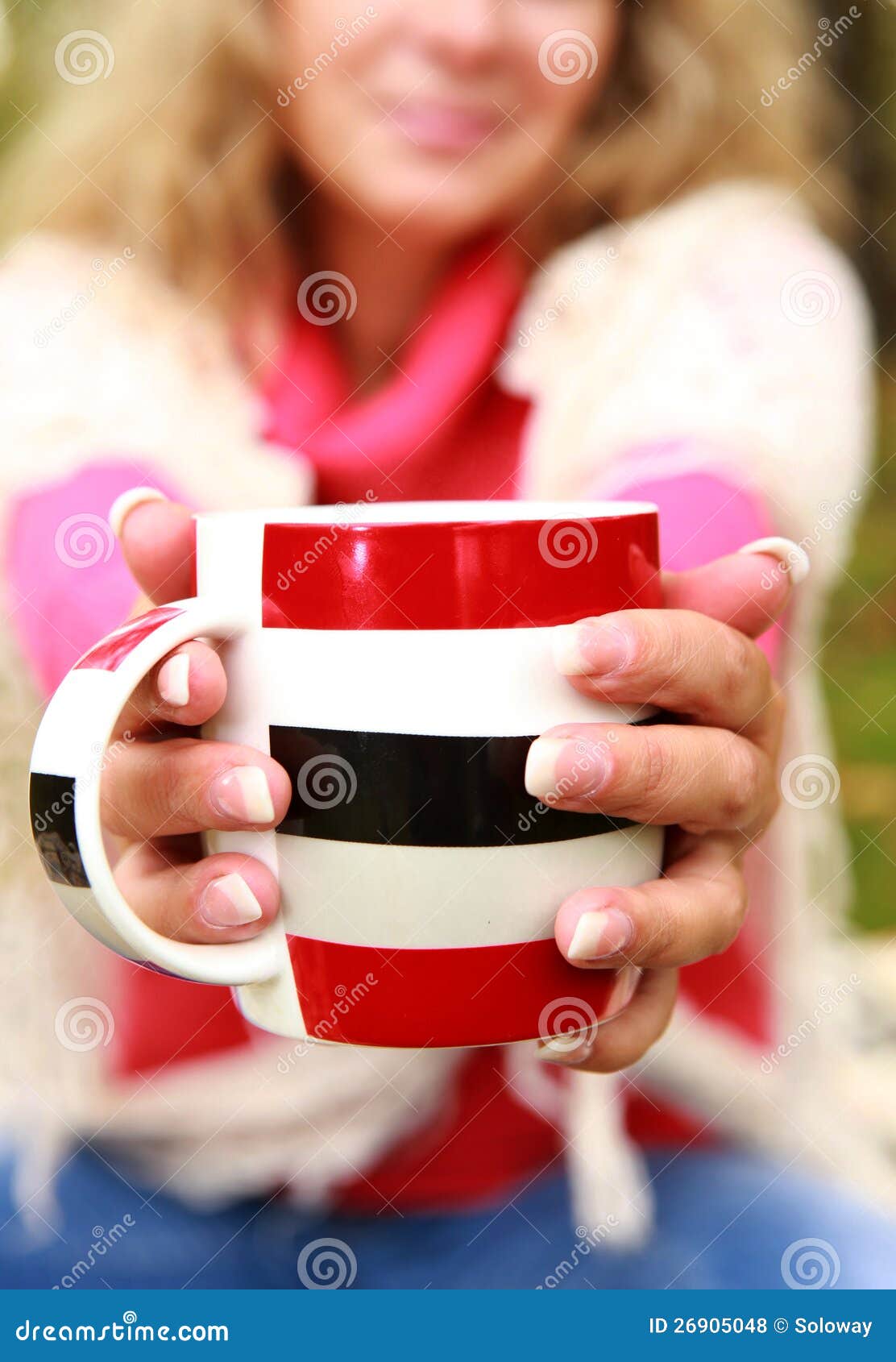 Big Cup of Tea in Woman Hands Stock Photo - Image of lady, nice: 26905048