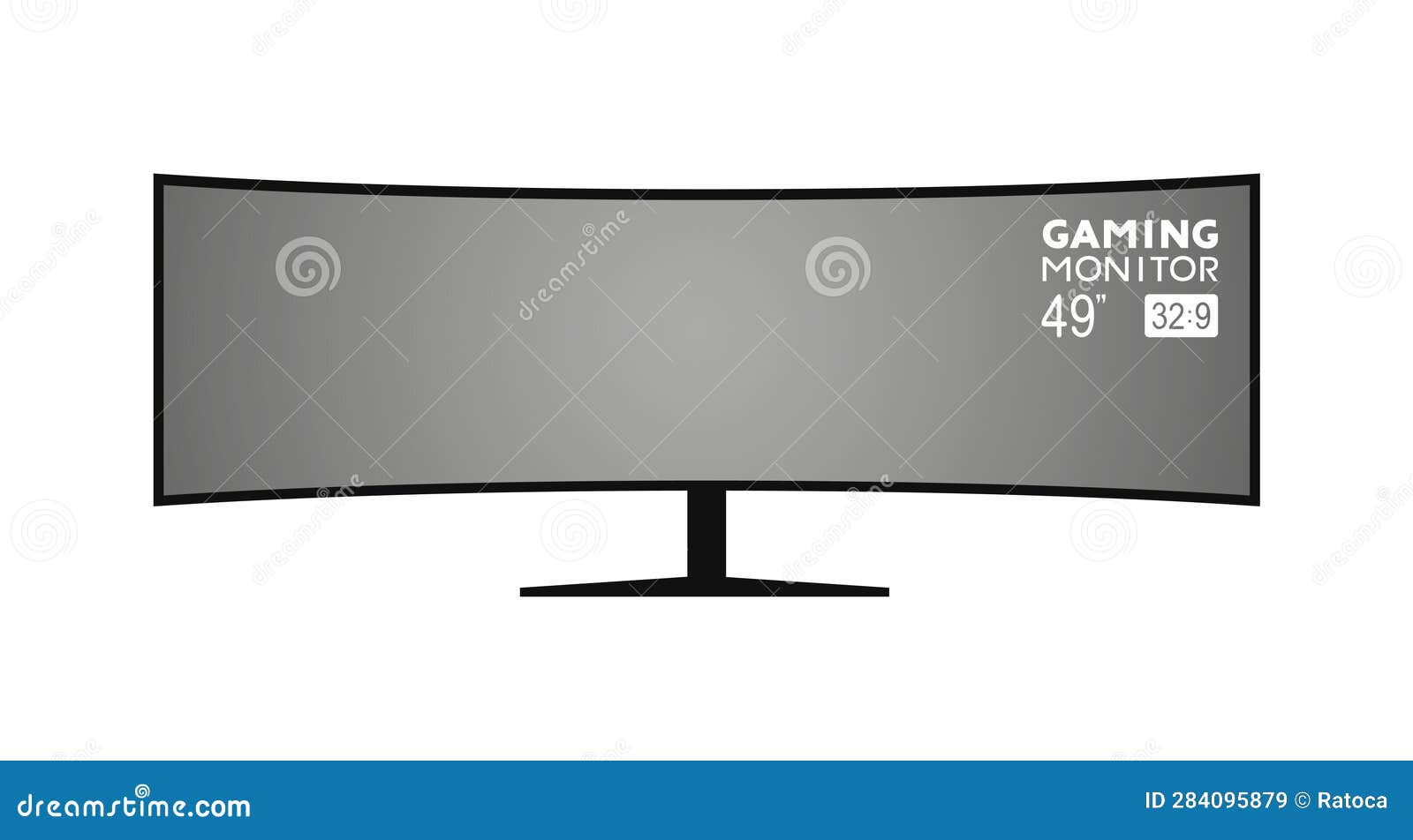 Big curve monitor design stock vector. Illustration of wide - 284095879