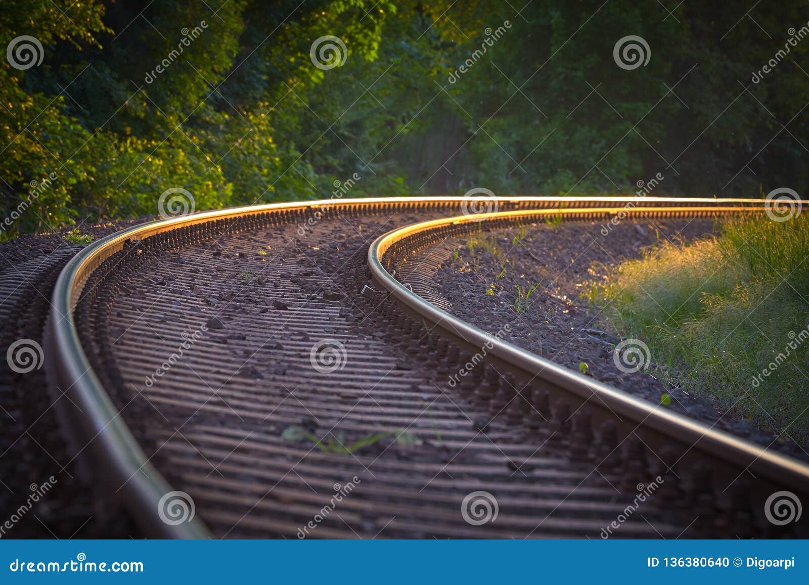 Big curve in a railway stock photo. Image of curve, industrial - 136380640