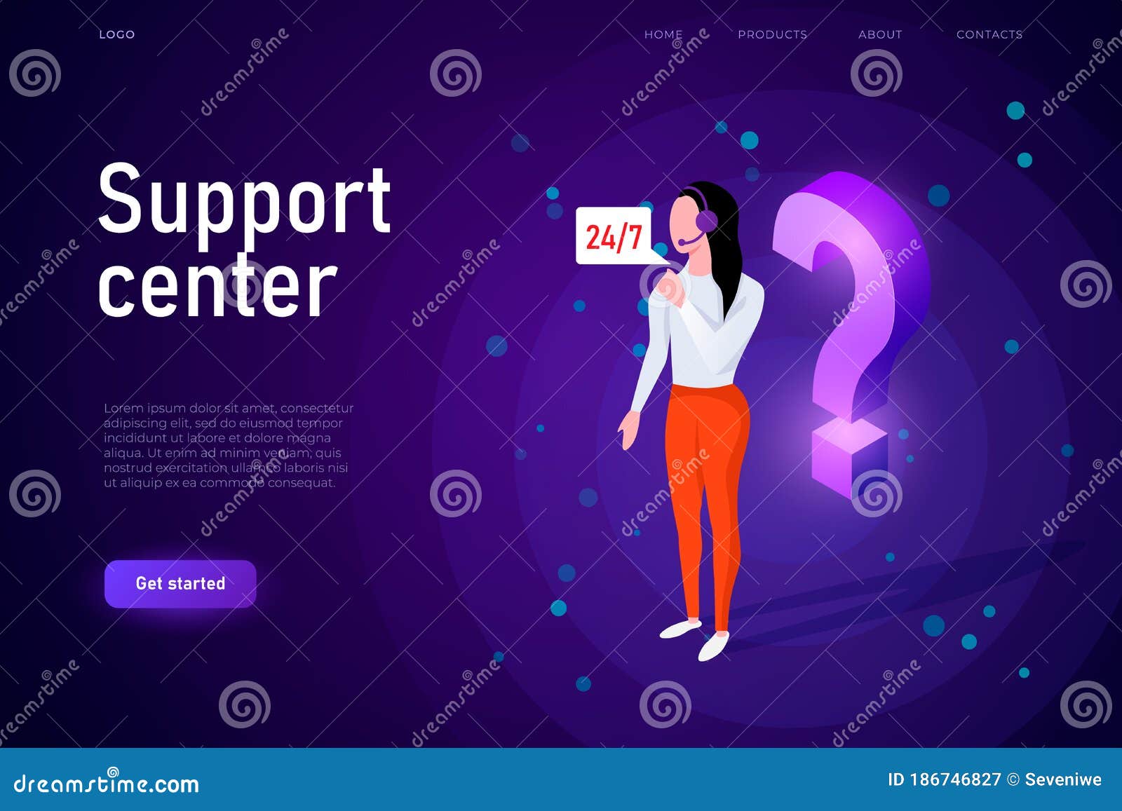 Big 3d Question Mark with Support Staff. Stock Vector - Illustration of ...