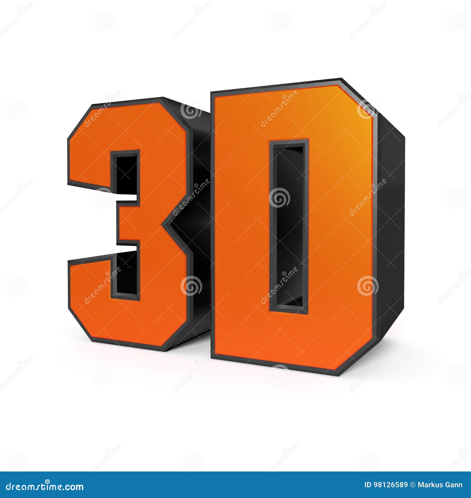 Big 3D Sign Isolated on White Stock Illustration - Illustration of ...