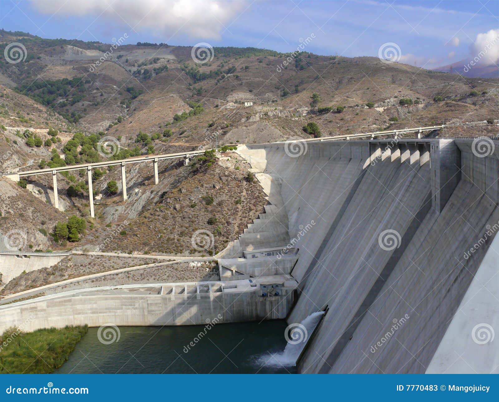 Big Dam & Modern Highway in the Wilderness Stock Image - Image of ...
