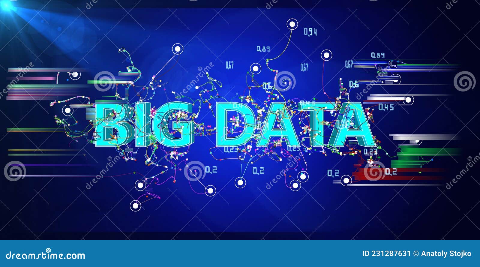 Big Data. Abstract Background with Chaotic Lines and Wireframe Big Data ...