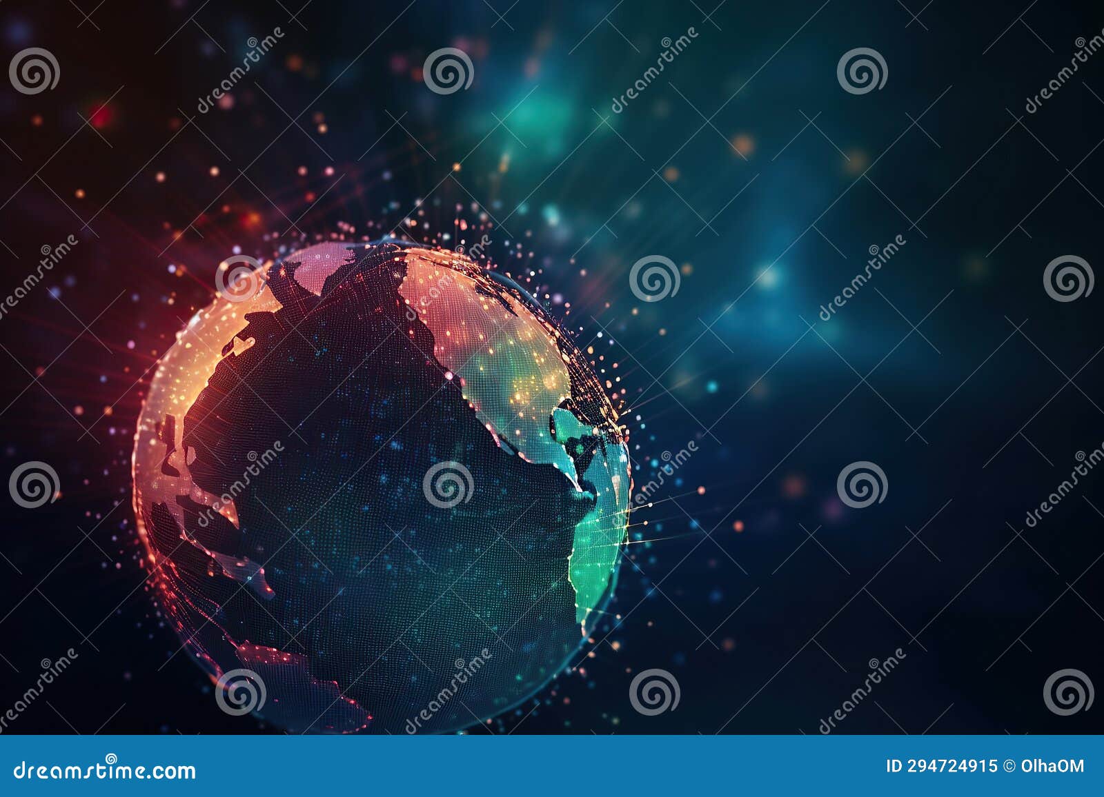 Big Data Abstract Background with Planet Earth. Futuristic Technology ...