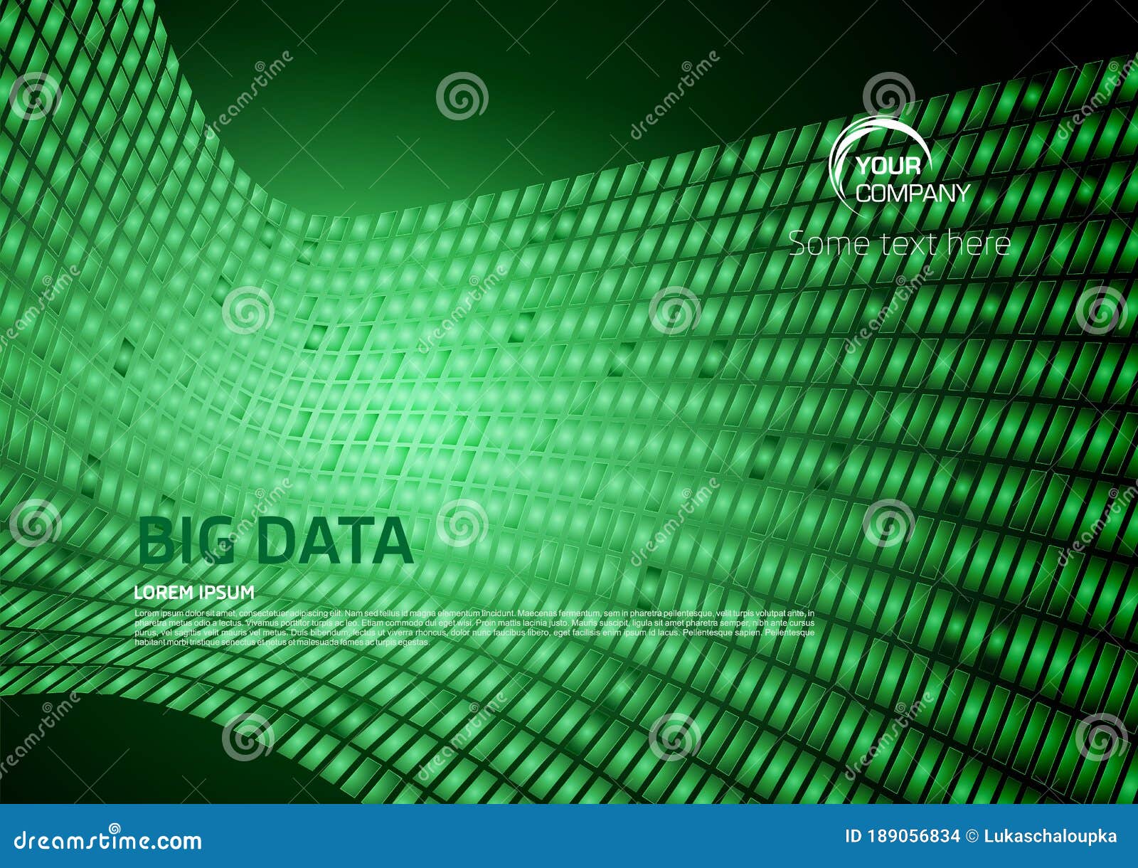 Big Data Abstract Background. Sorting Flow Futuristic Backdrop in Green ...