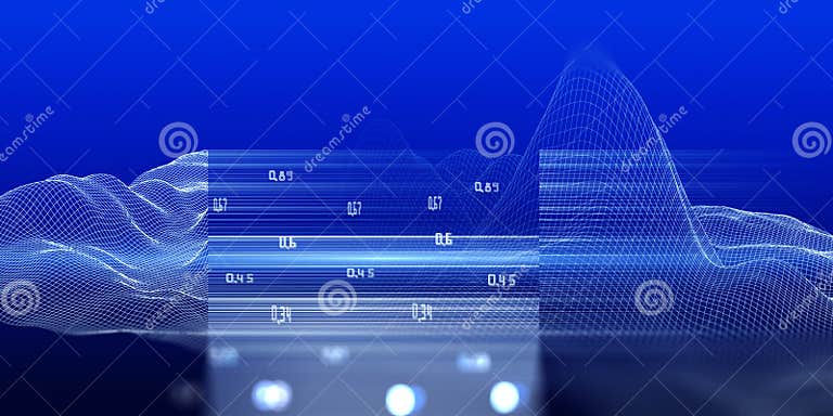 Big Data. Abstract Background with Wireframe Algorithm Analyze Data and Blurred Lines. Quantum ...