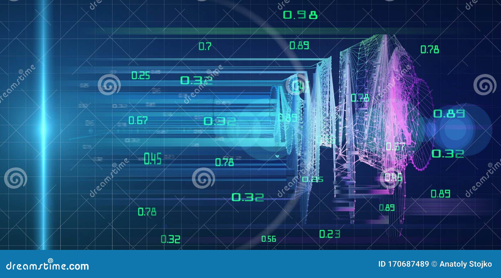 Big Data. Abstract Concept of Radial Algorithm Analytics. Quantum ...