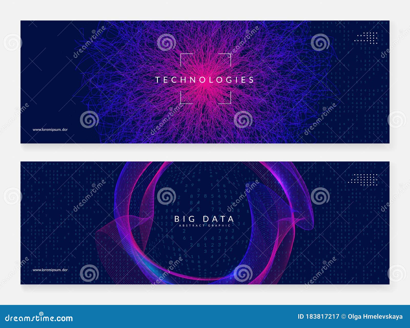 Big Data Abstract. Digital Technology Background Stock Vector ...