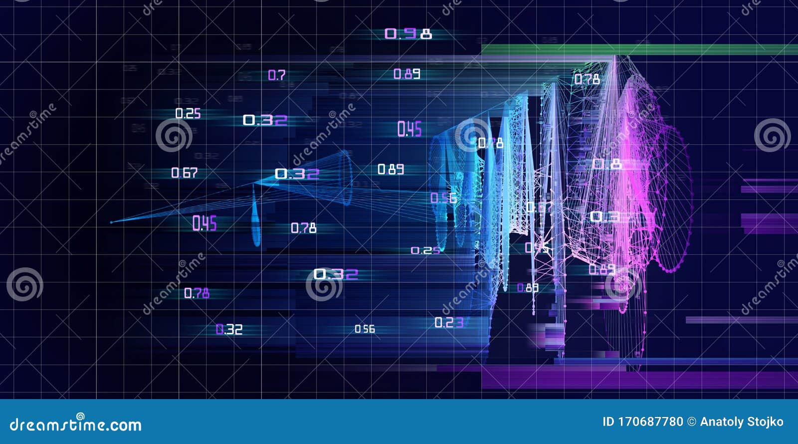 Big Data Abstract Futuristic Concept Of Algorithm Analysis Blockchain