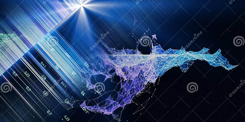 Big Data Abstract Polygonal Analyze Algorithm Artificial Intelligence Data Stock Illustration