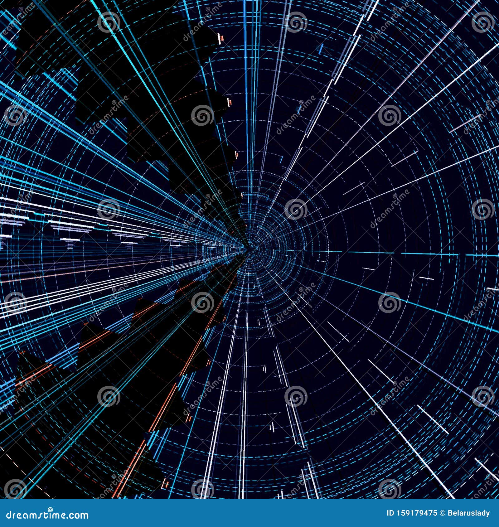 Big Data Abstract Radar Lines Visualization Illustration. Futuristic ...