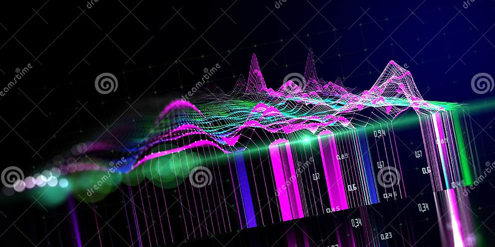 Big Data. Abstract Technology Grid Background with Connecting Dots and Blurred Lines Stock ...