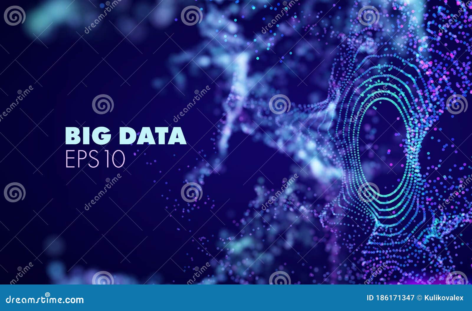 Big Data Abstract Vector Illustration. Smart Dust Data Particles Flow ...