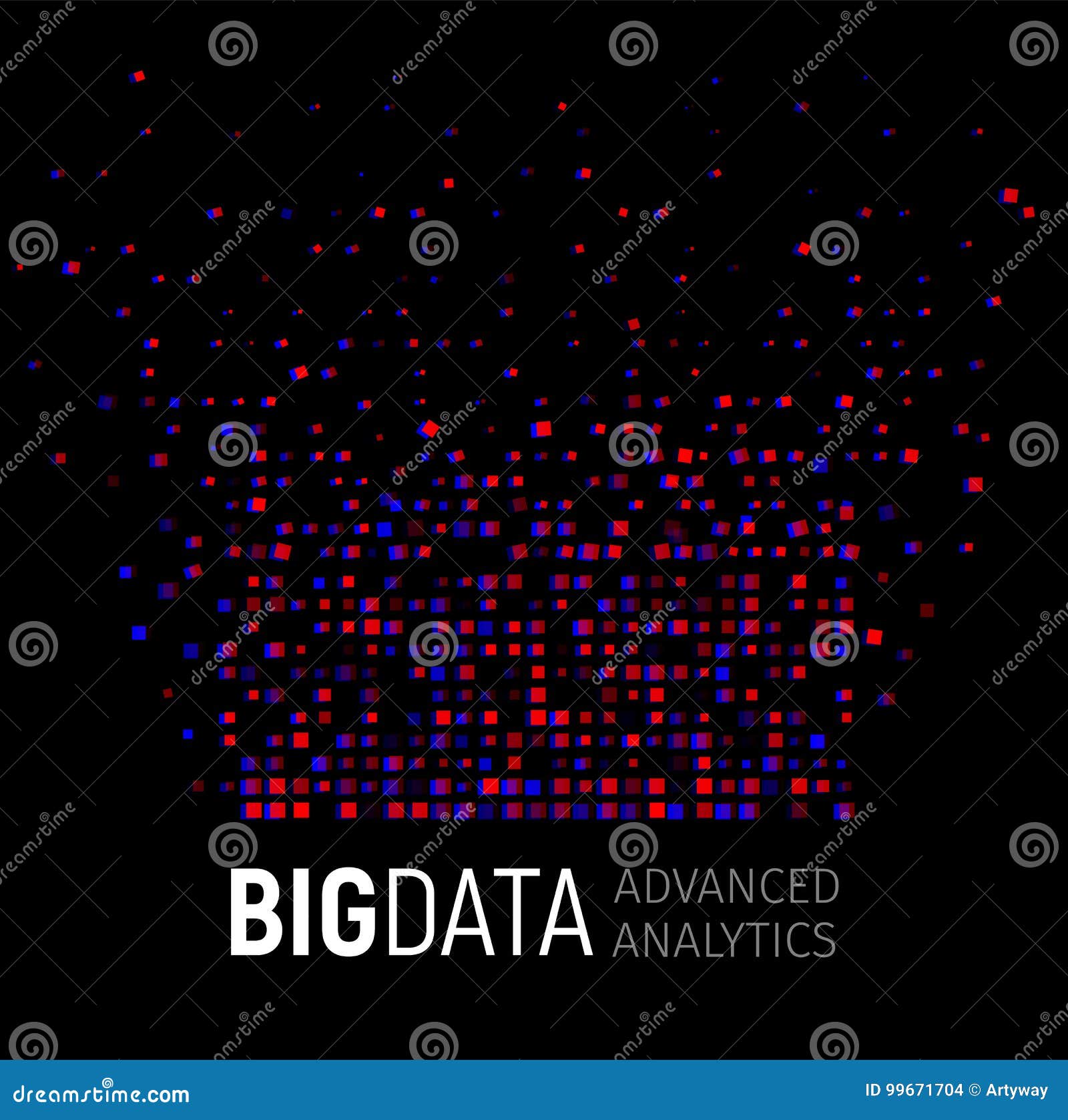 Big Data Abstract Vector Visualization Lines And Dots Array Big Data