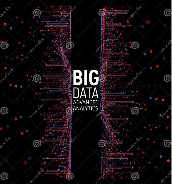 Big Data Abstract Vector Visualization. Lines and Dots Array. Big Data Connection Complex Stock ...