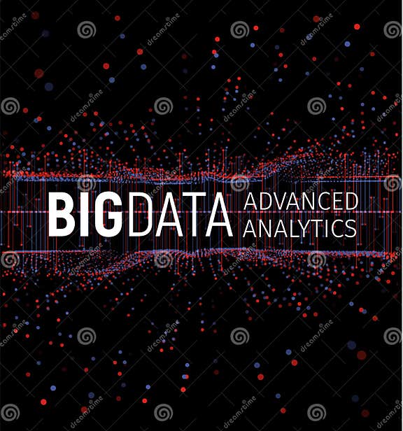 Big Data Abstract Vector Visualization. Lines and Dots Array. Big Data Connection Complex Stock ...