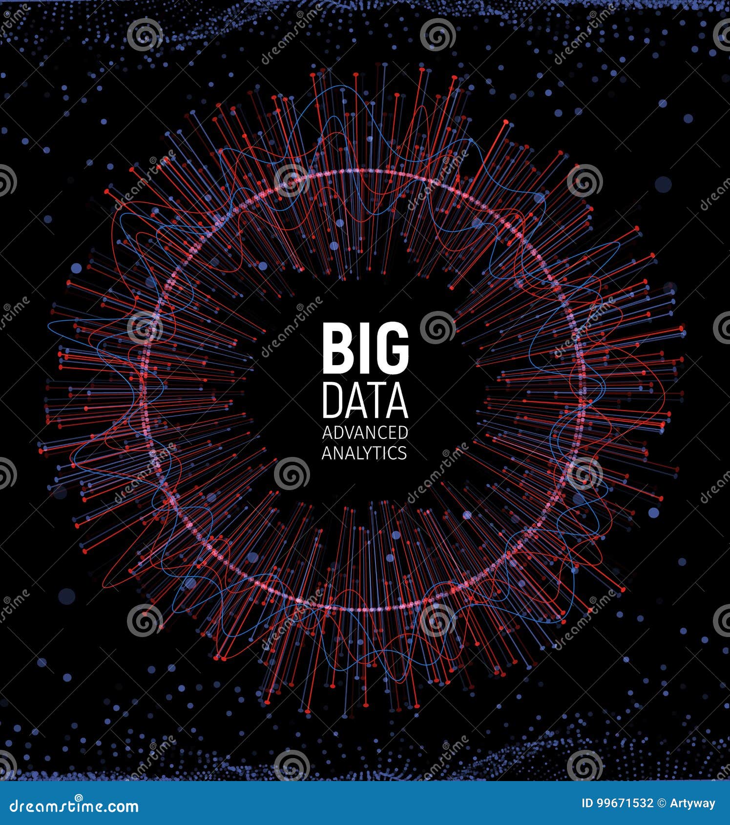 Big Data Abstract Vector Visualization Lines And Dots Array Big Data Connection Complex Stock