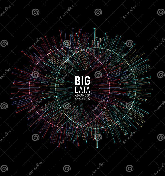 Big Data Abstract Vector Visualization. Lines and Dots Array. Big Data Connection Complex Stock ...