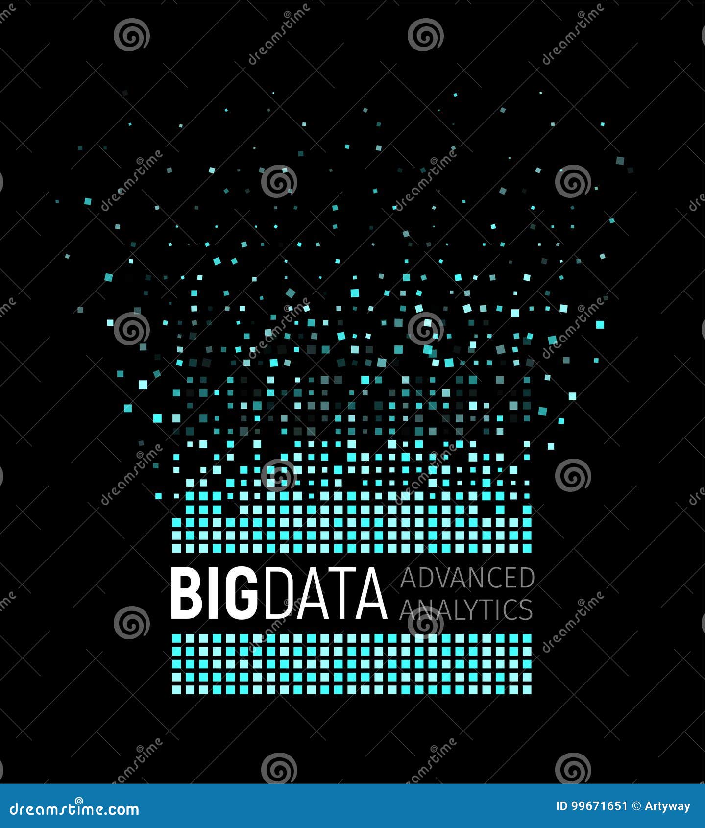 Big Data Abstract Vector Visualization. Lines and Dots Array. Big Data Connection Complex Stock ...