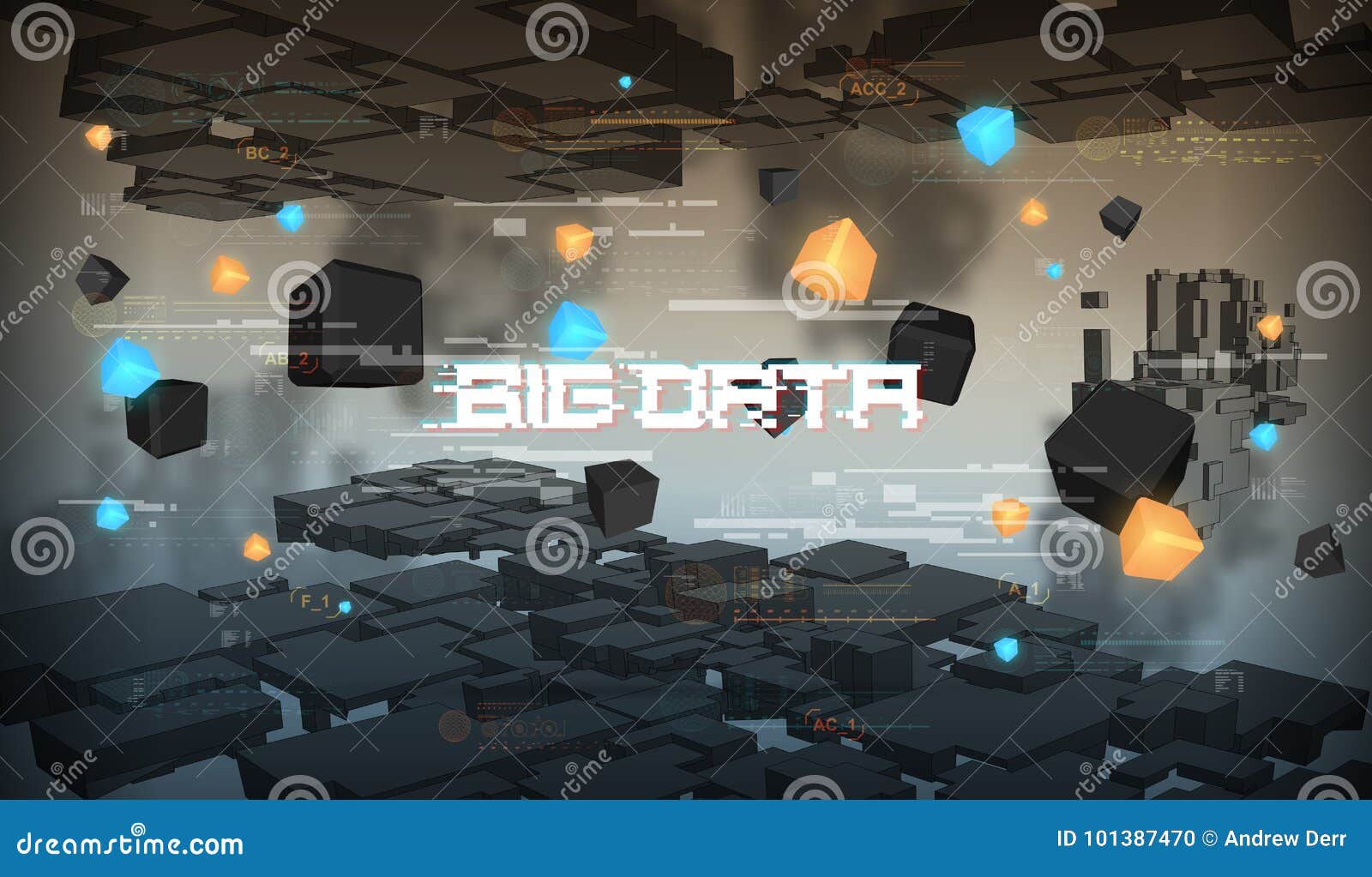 Big Data Abstract Visualization. Futuristic Aesthetic Design. Big Data ...