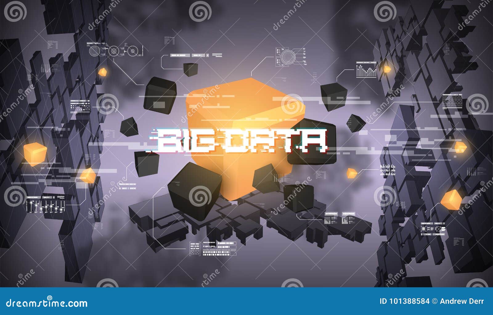 Big Data Abstract Visualization. Futuristic Aesthetic Design. Big Data ...