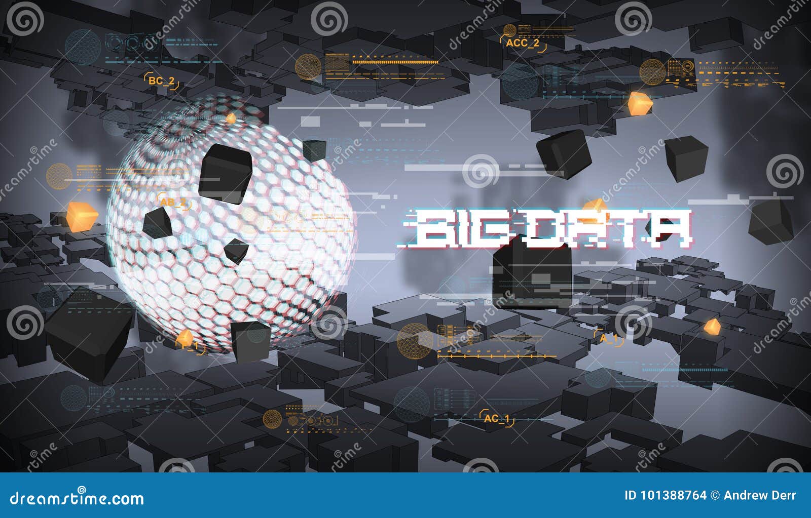 Big Data Abstract Visualization. Futuristic Aesthetic Design. Big Data ...