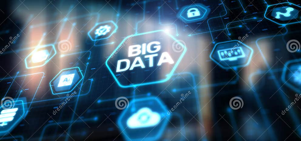 Big Data Abstract World and Globe Icon. Big Data Symbol and Modern ...