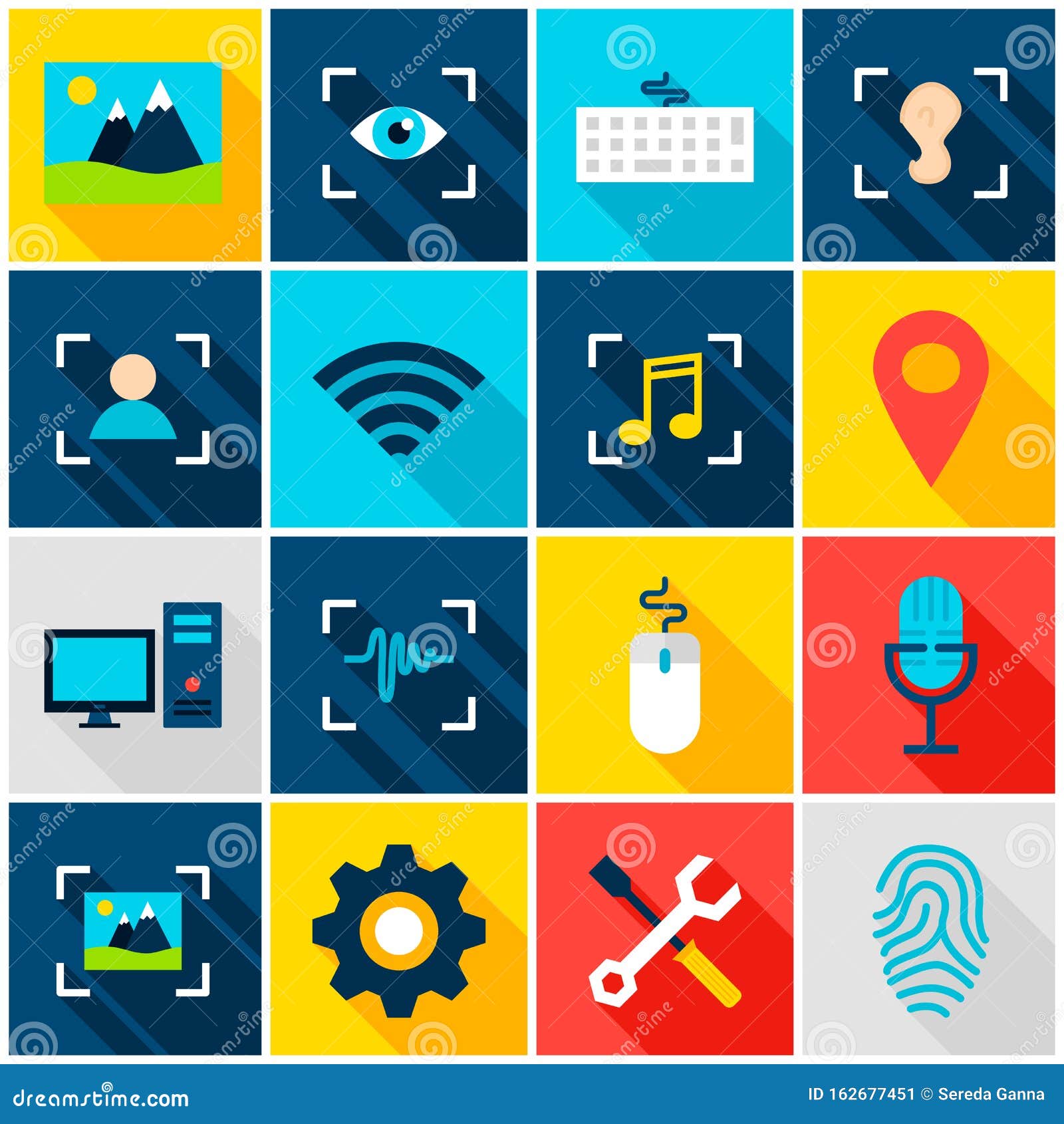 Big Data AI Colorful Icons stock vector. Illustration of music - 162677451