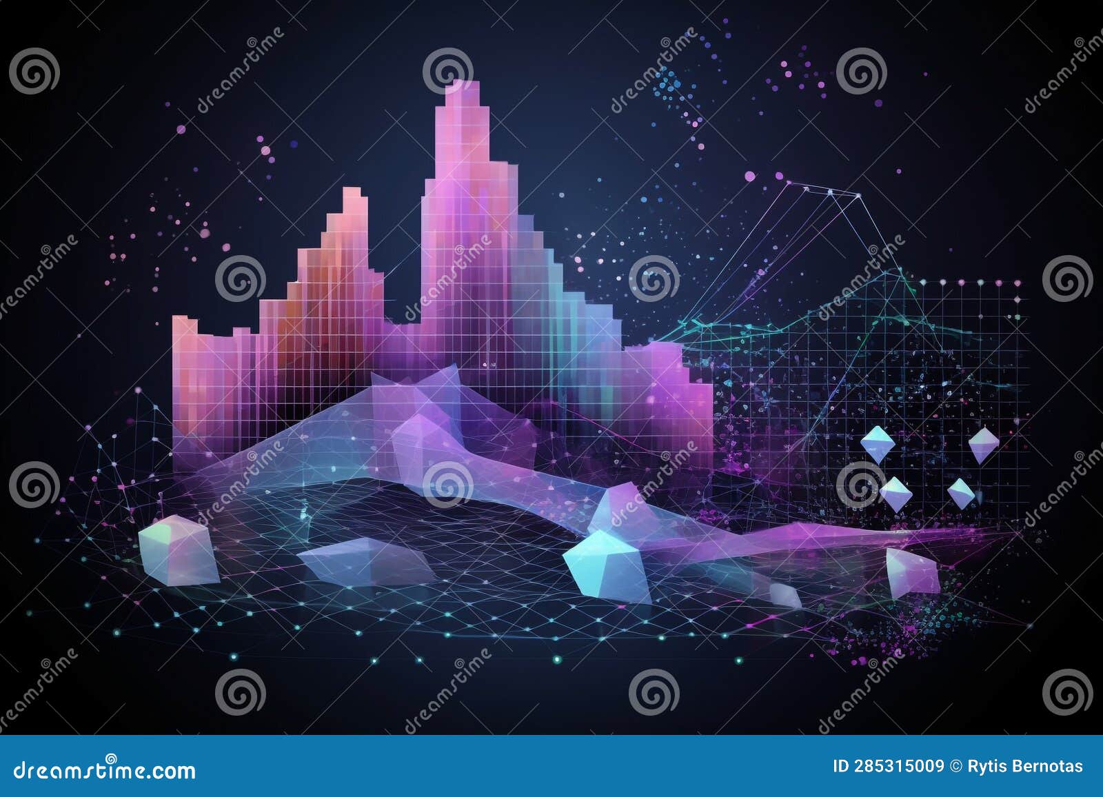 Big Data Analysis Colorful Report. Generative AI Stock Illustration ...