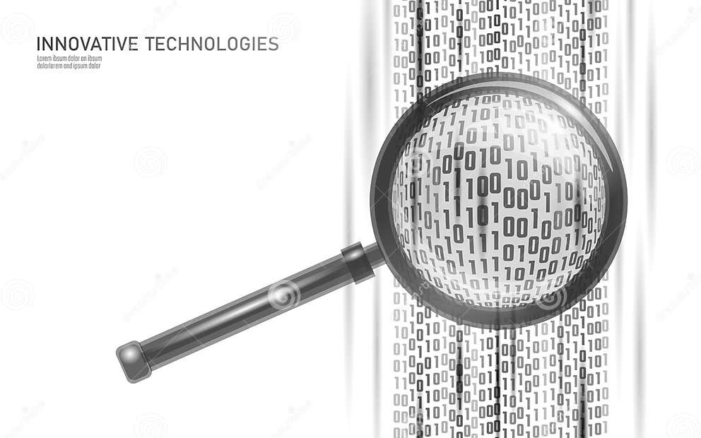 Big Data Analysis Information. Cloud Computing Online Storage Binary Code Numbers Stock Vector ...