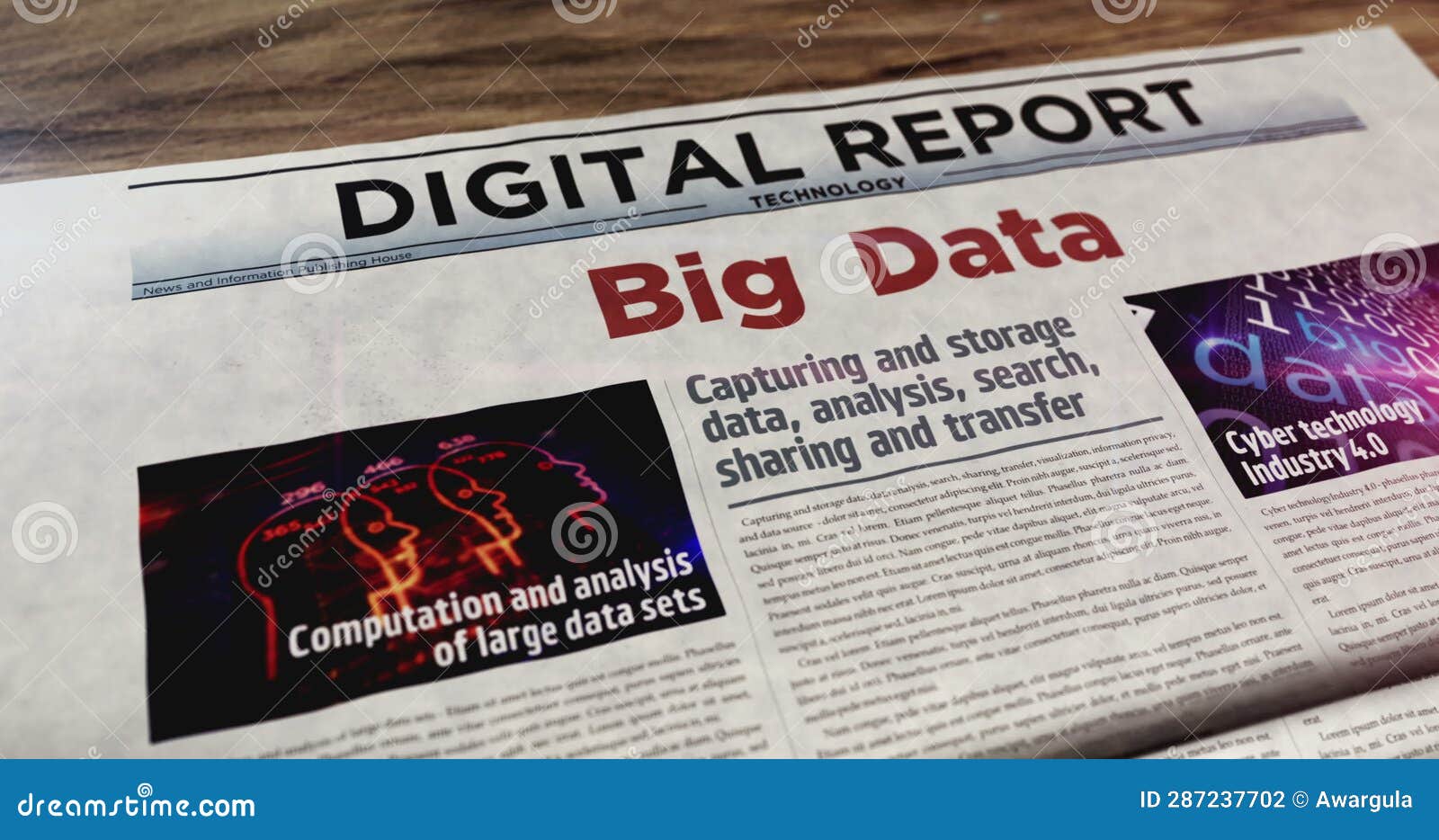 Big Data Analysis Technology Newspaper on Table Stock Footage - Video ...