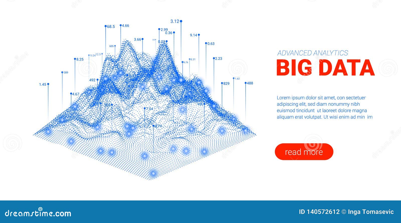 Big Data Analysis Visualization. Landing Page. Stock Vector ...