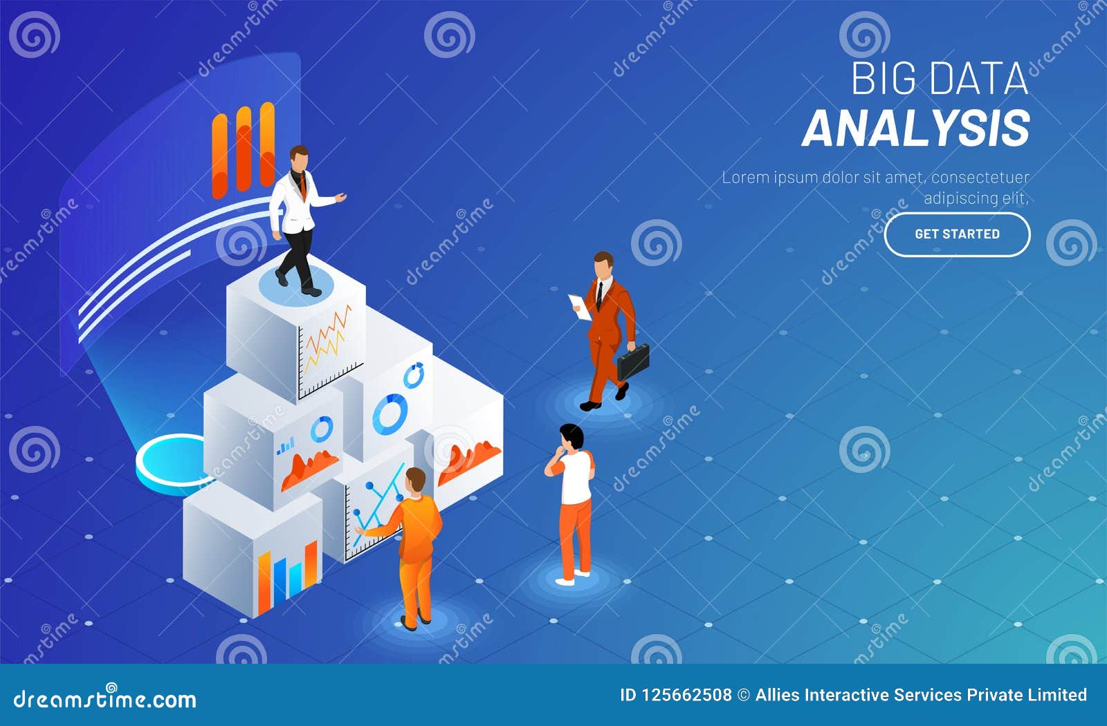Big Data Analysis Web Template Design, Miniature People Analysis Stock ...