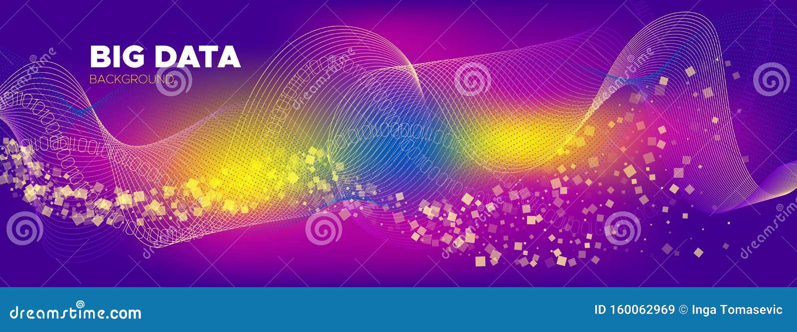 Big Data Analysis. Yellow Technology Abstract Stock Vector ...