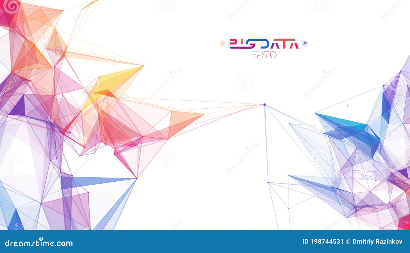 Big Data Analytics Blockchain Technology Background. Colorful Triangle ...