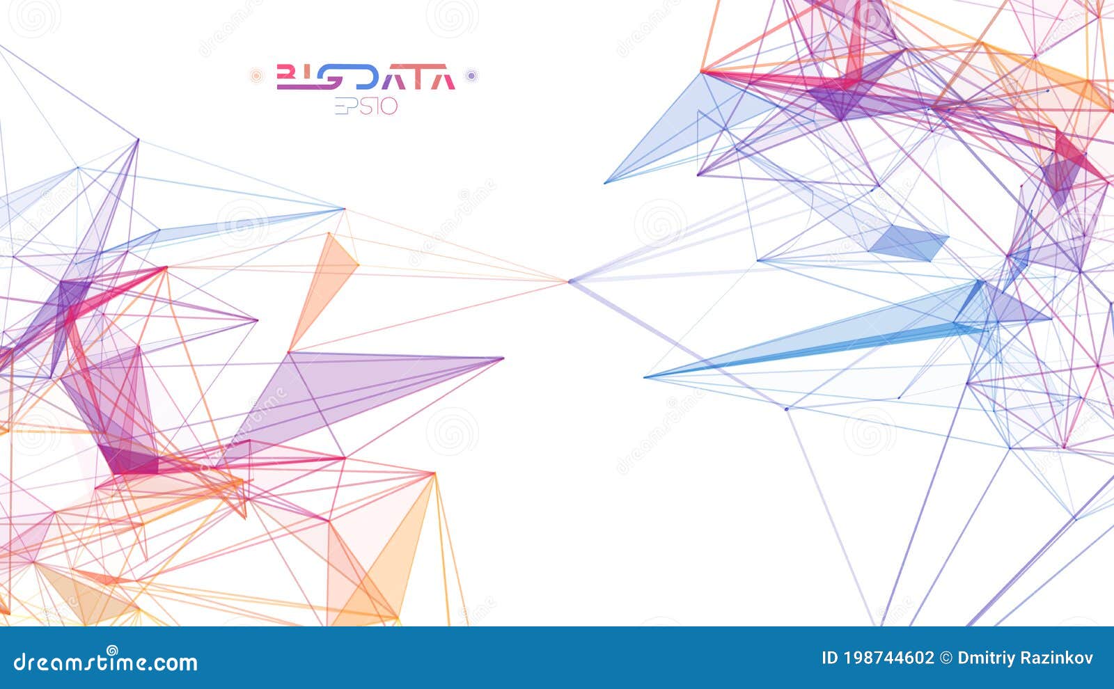 Big Data Analytics Blockchain Technology Background. Colorful Triangle ...