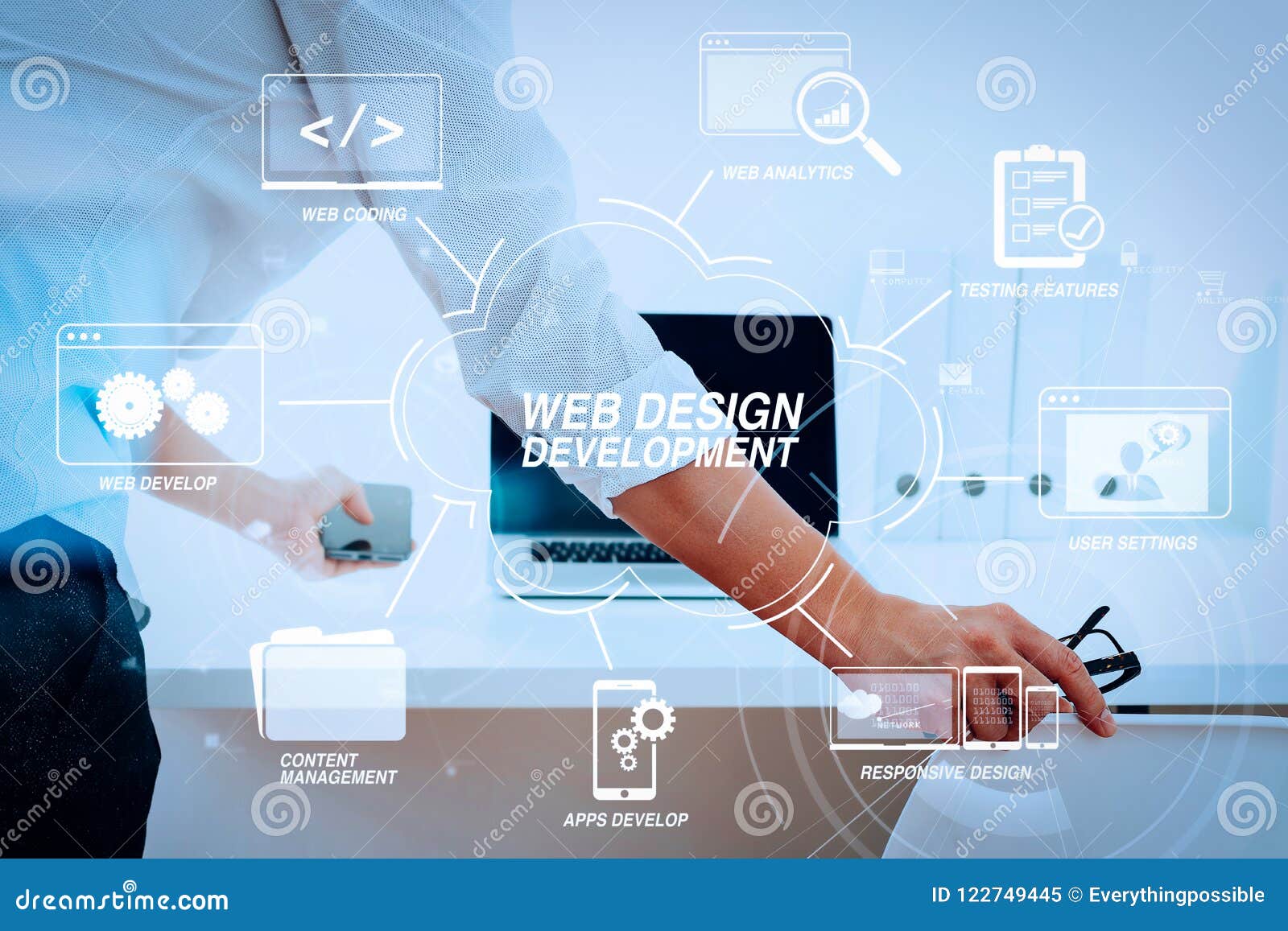 Big Data Analytics with Business Intelligence (BI) Concept.Businessman ...