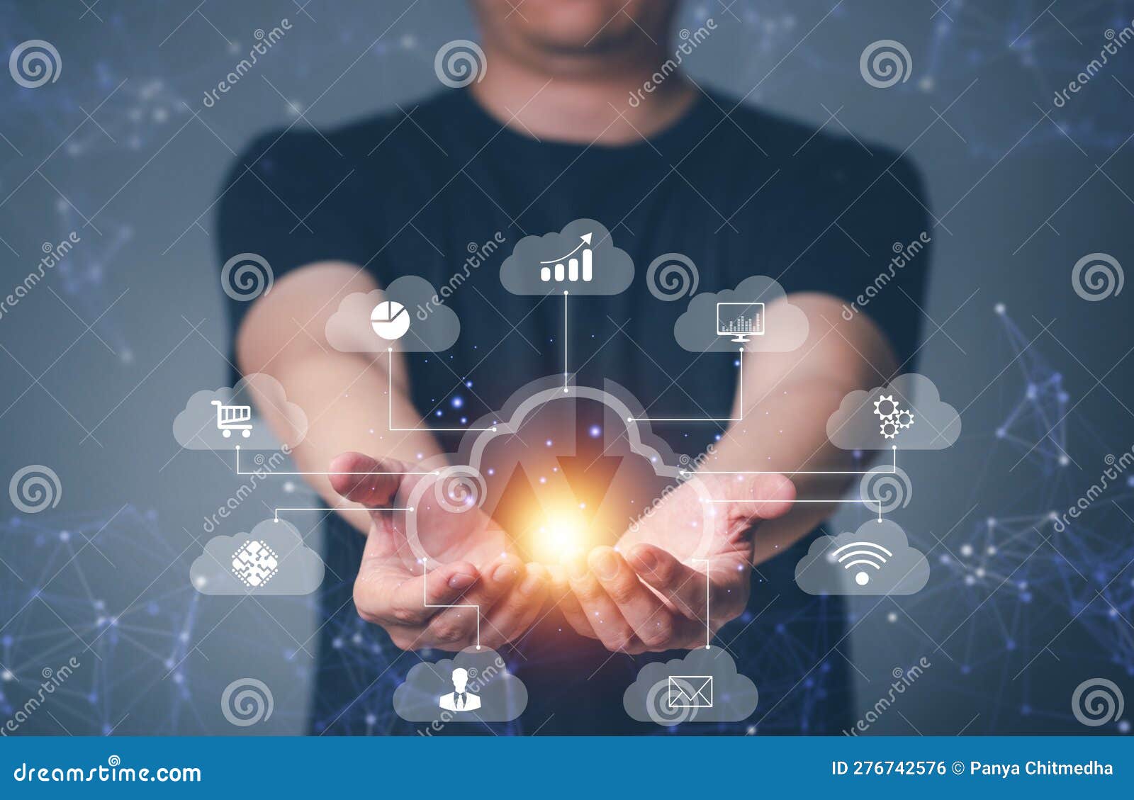 Big Data Analytics and Business Intelligence Concept with Charts and Graph Icons on Digital ...