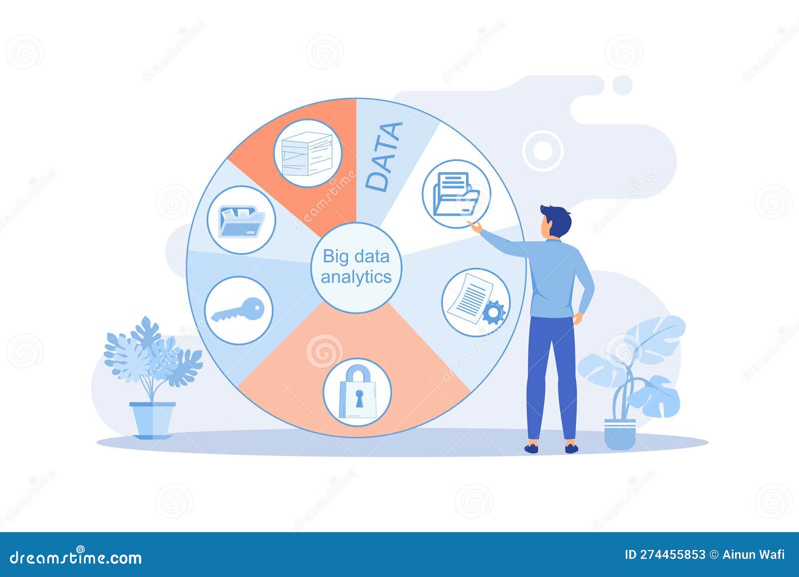 Big Data Analytics Flat Vector Illustration Stock Vector - Illustration ...