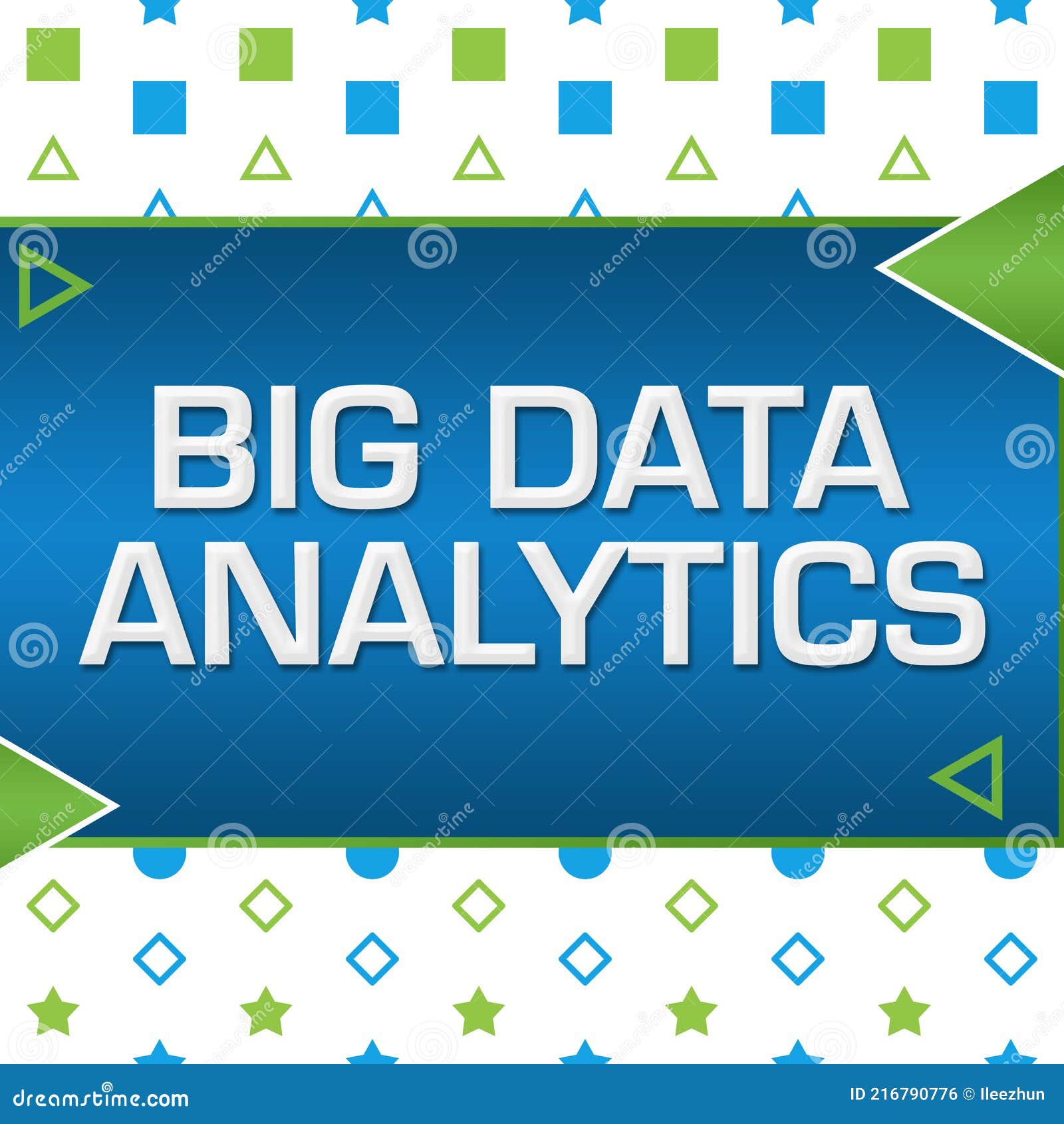 Big Data Analytics Green Blue Basic Shapes Triangles Stock Illustration ...